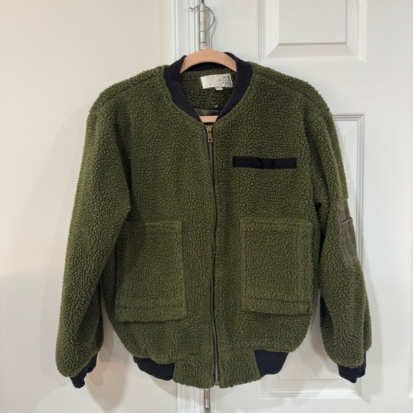 J.O.A. | Jackets & Coats | Joa Olive Green Sherpa Bomber Jacket | Poshmark